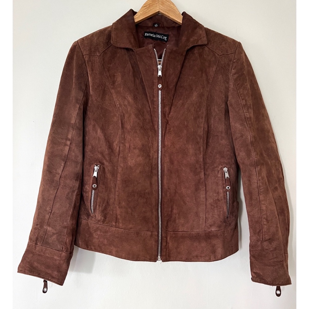 Pamela Mccoy Suede Leather Jacket - Gem